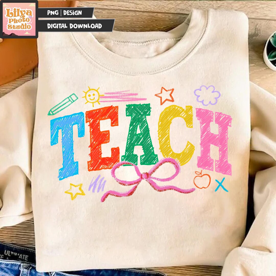 Coquette Teach Png | Teacher Coquette Png | Bows Teach PNG | Teacher ...