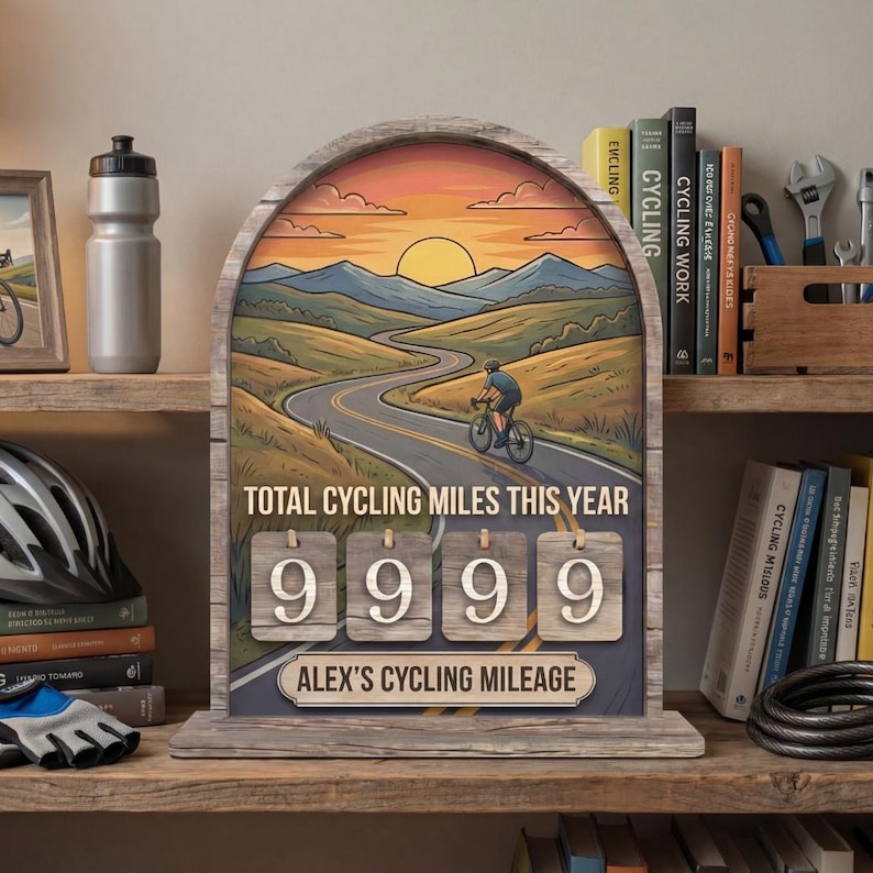 Personalized Cycling Mileage Tracker, Custom Bike Miles Counter Gift ...