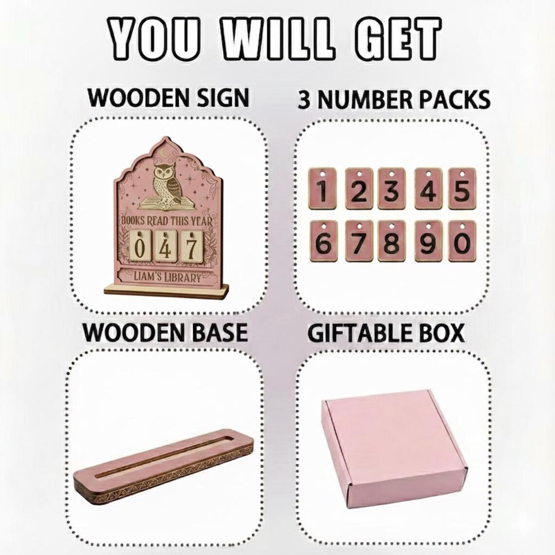 Personalized Reading Tracker Sign, Custom Books Read Display for Book ...
