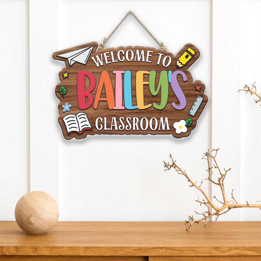 Personalized 3D Teacher Door Sign, Teacher Gifts, Classroom Welcome ...