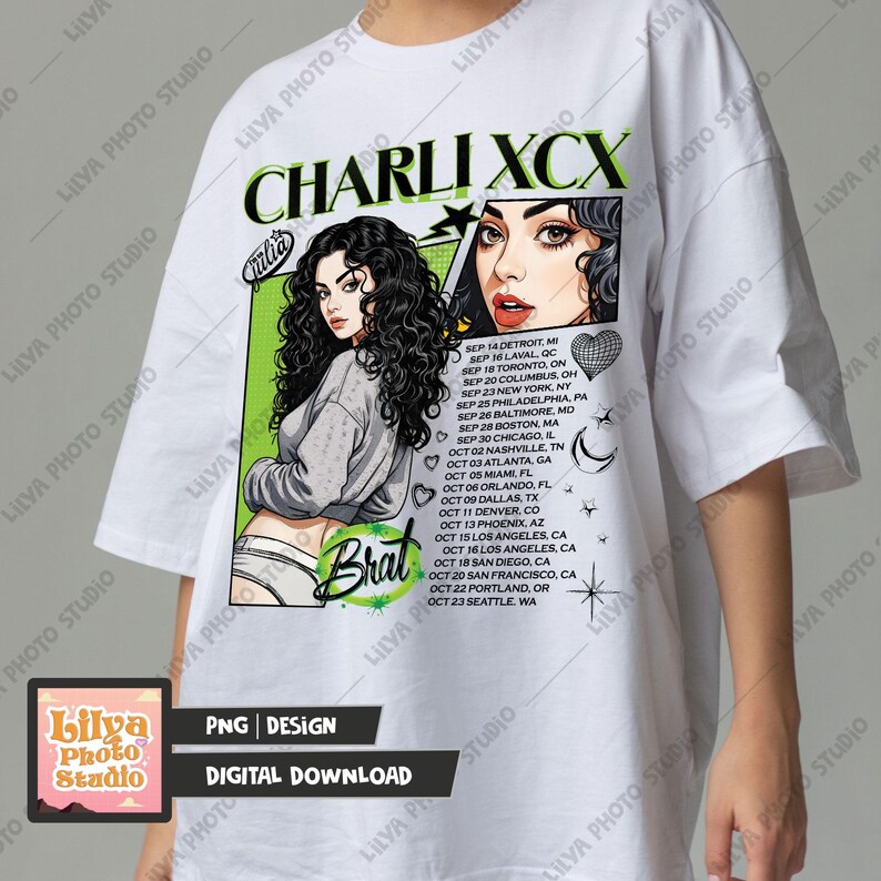 Charli XCX 360 Png Brat Tour Merch Png Charli Xcx Tour Merch Png Party Girl Music Png Powerpop ...