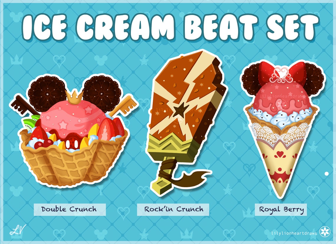 Kingdom Hearts Ice Cream Stickers - Etsy