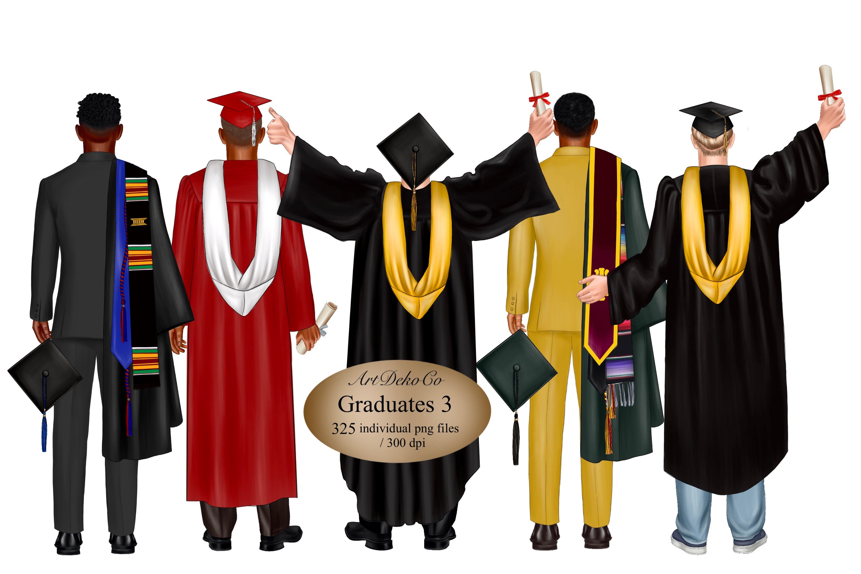 Boys Graduation Clipart High School Clipart Graduation | Etsy