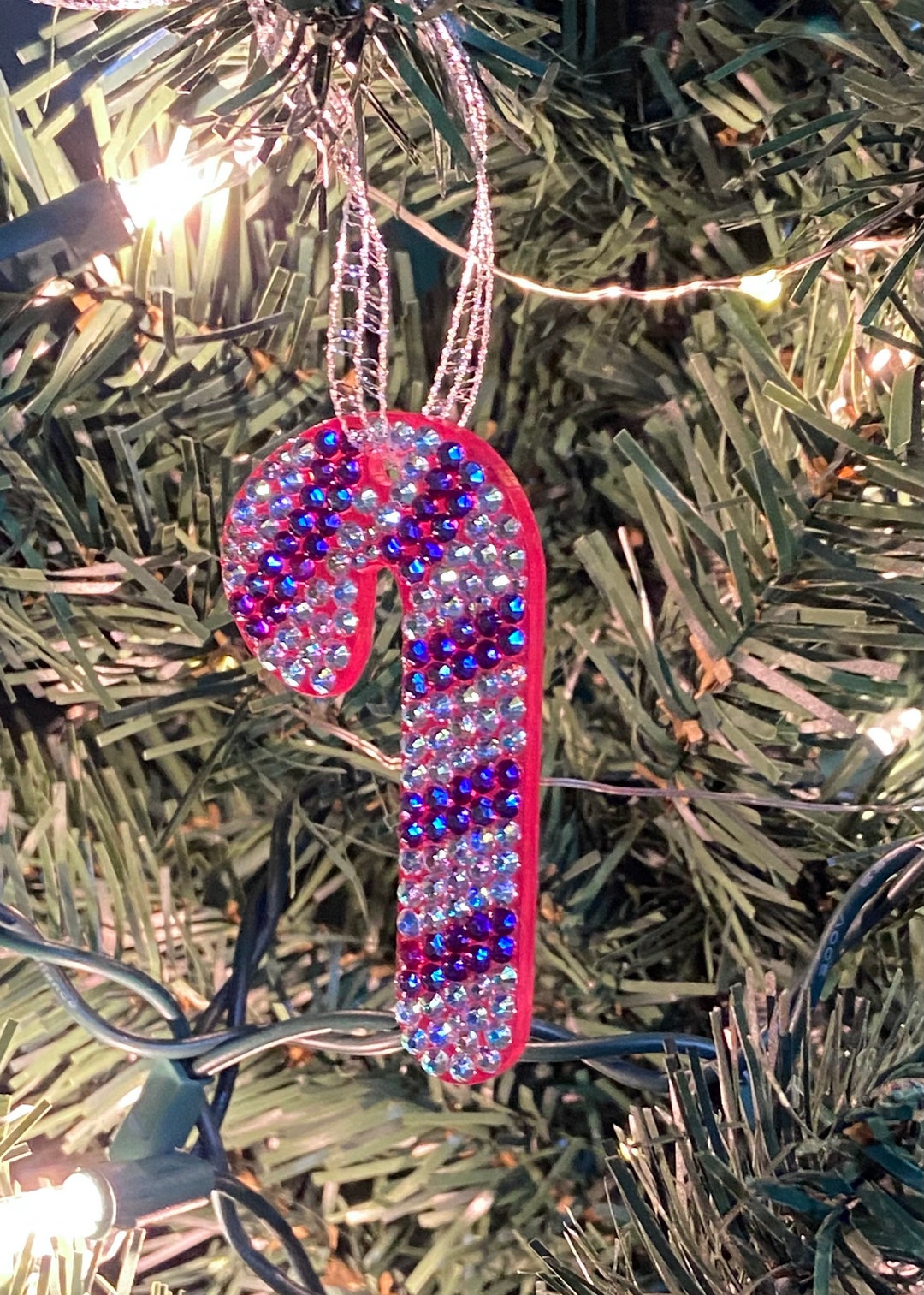 Crystal Candy Cane Ornament - Etsy