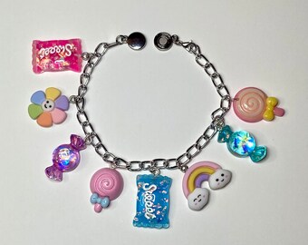 Sweet Fantasy: Multicolor Bead Bracelet With Pink, Yellow , White Swirl ...