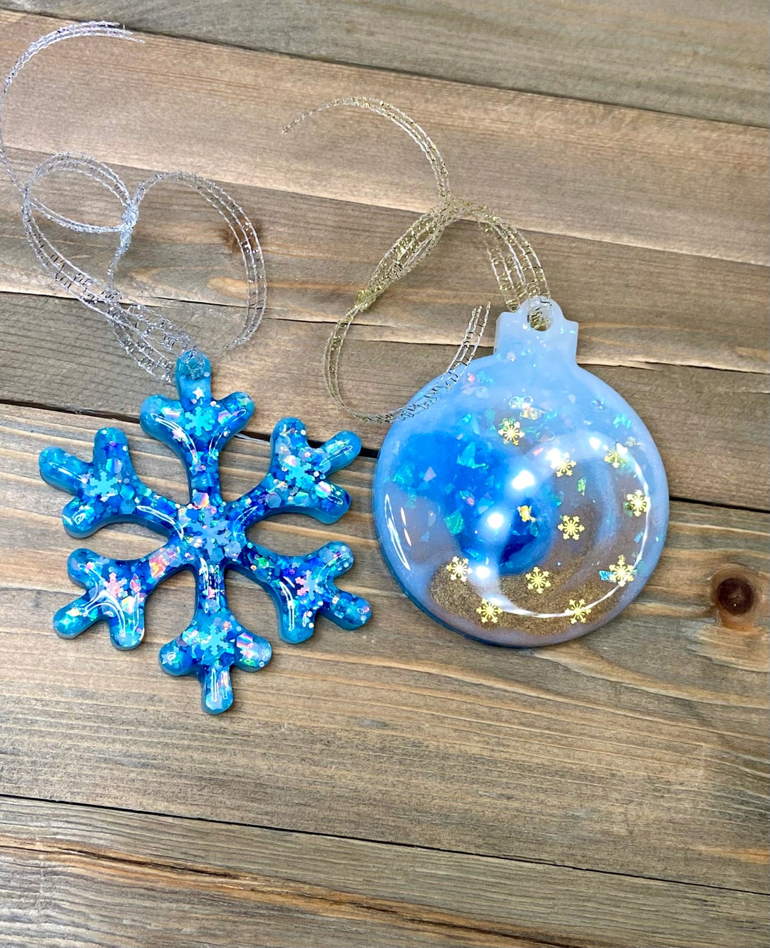 Resin Snowflake Ornament Set - Etsy