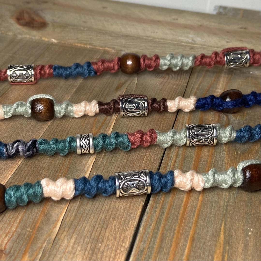 Viking Runes Beaded Hair Wraps- 6pk - Etsy
