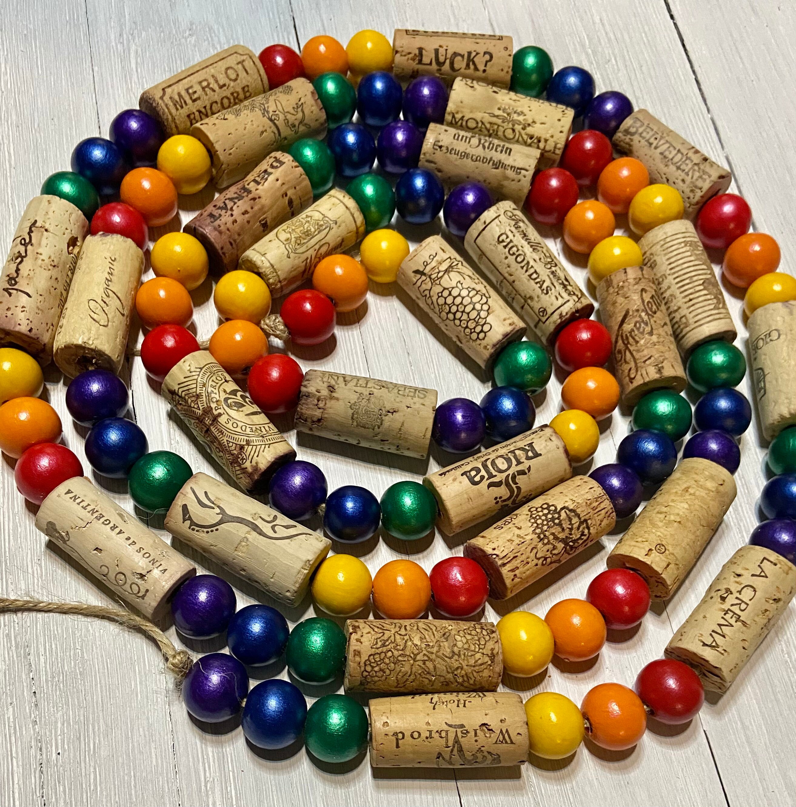 Rainbow Cork Garland | Etsy