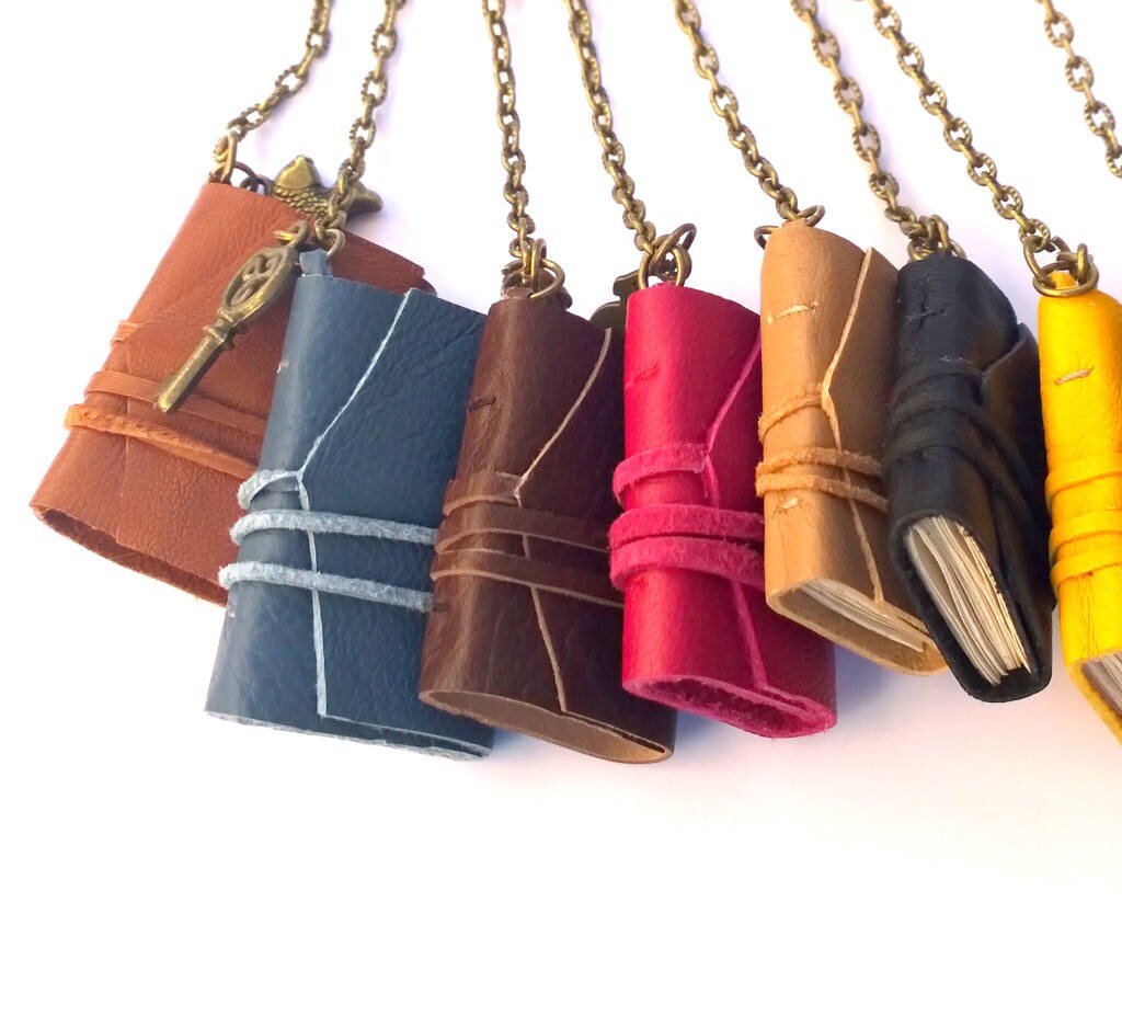 Mini Book Keychain Tiny Book Leather Journal Leather - Etsy
