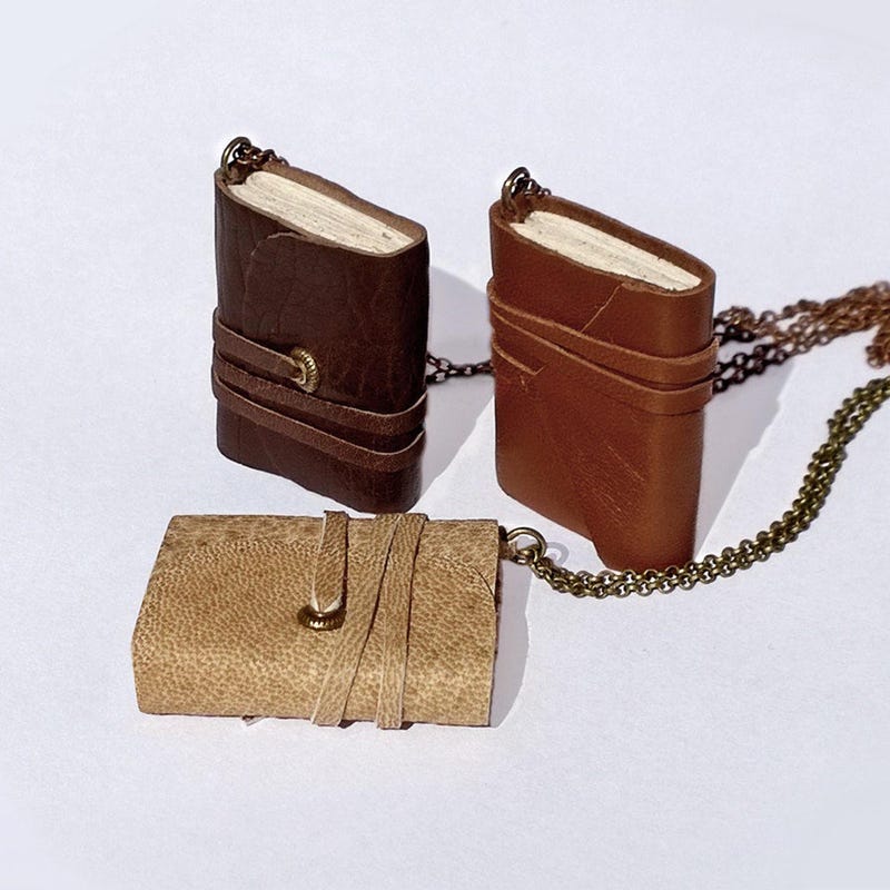 Book Necklace - Etsy