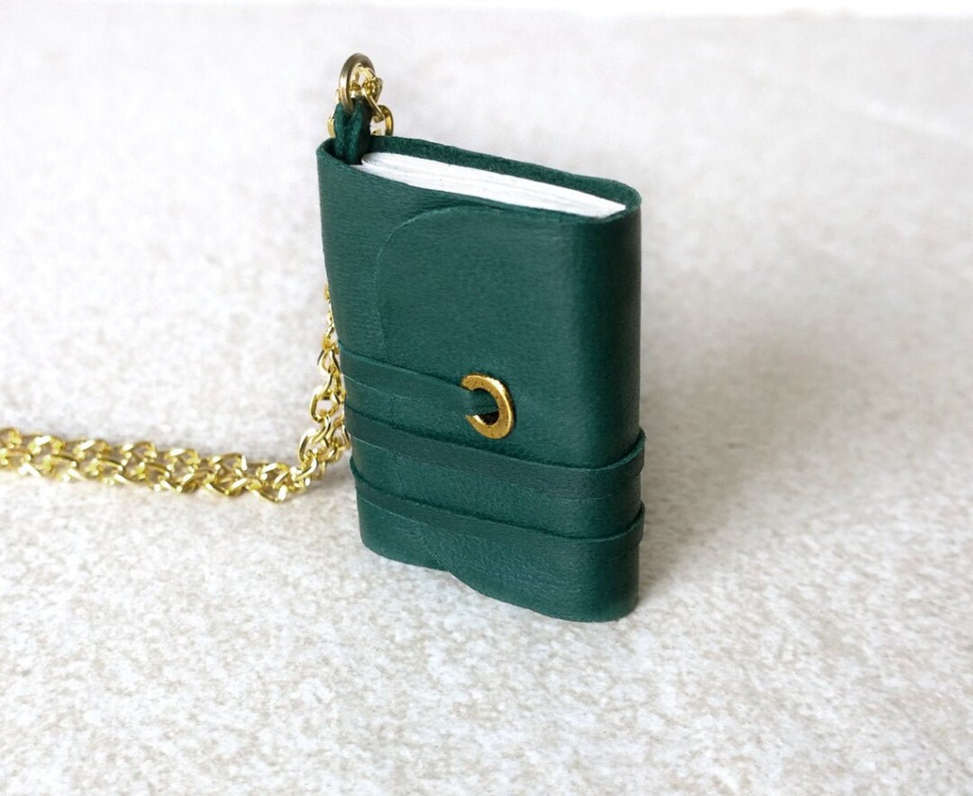 Holiday Gift, Book Necklace, Mini Book Jewelry, Mini Journal, Tiny Book ...