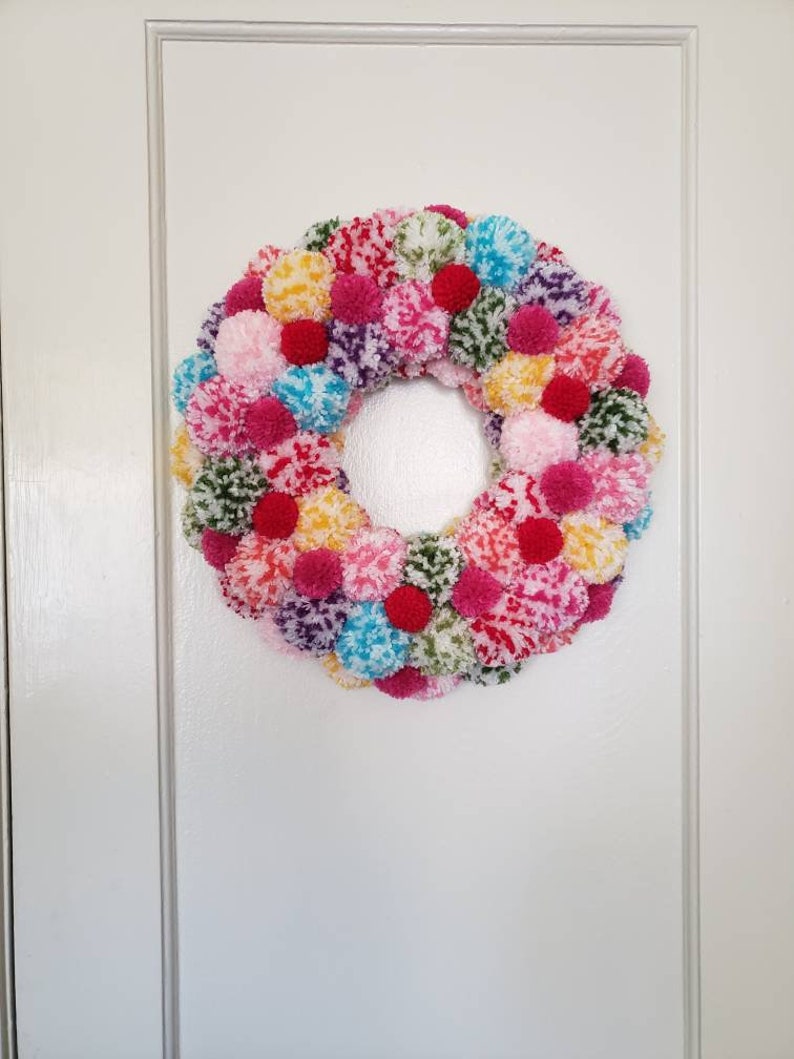 Pom-pom Wreath london Sweets Shop - Etsy