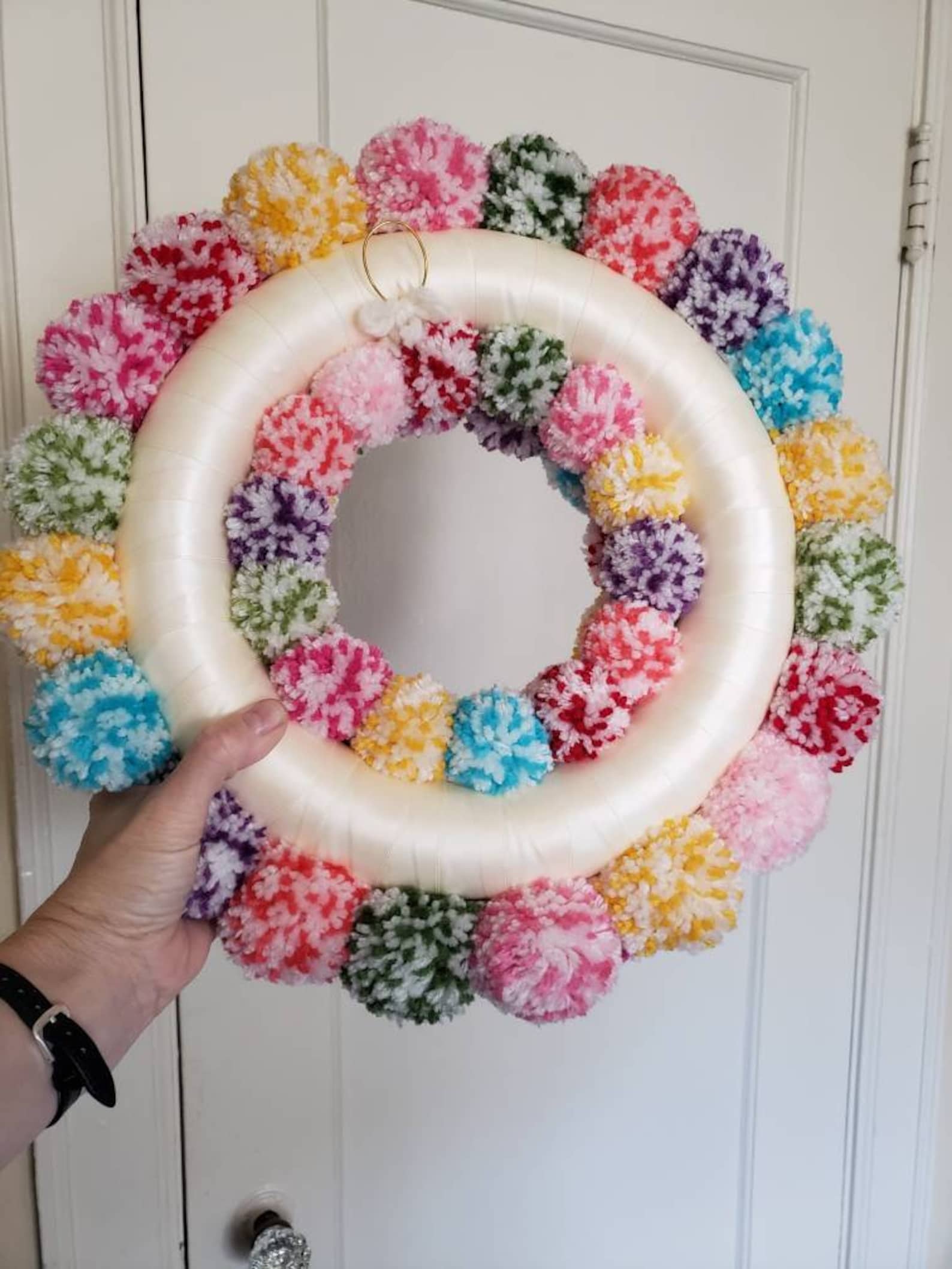 Pom-pom Wreath london Sweets Shop - Etsy