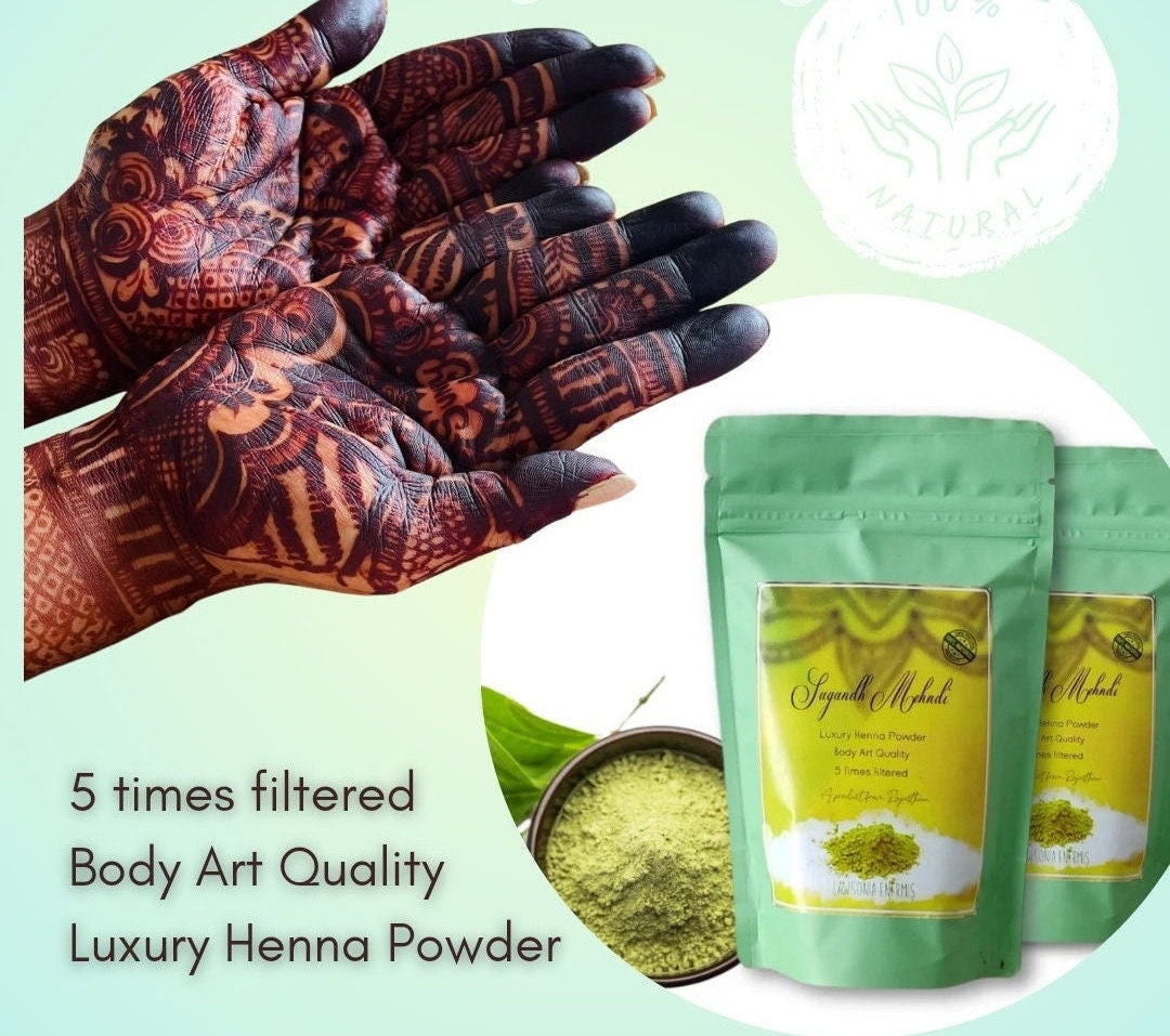 Free Ship- 1 KG 100% Natural Henna Powder 5 Times Sifted for Body ...