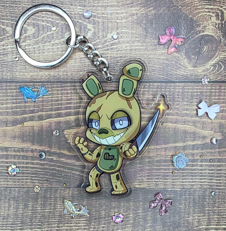 Springtrap William Afton Five Nights at Freddy's Acrylic Keychain 2.7 in Double Sided Double ...