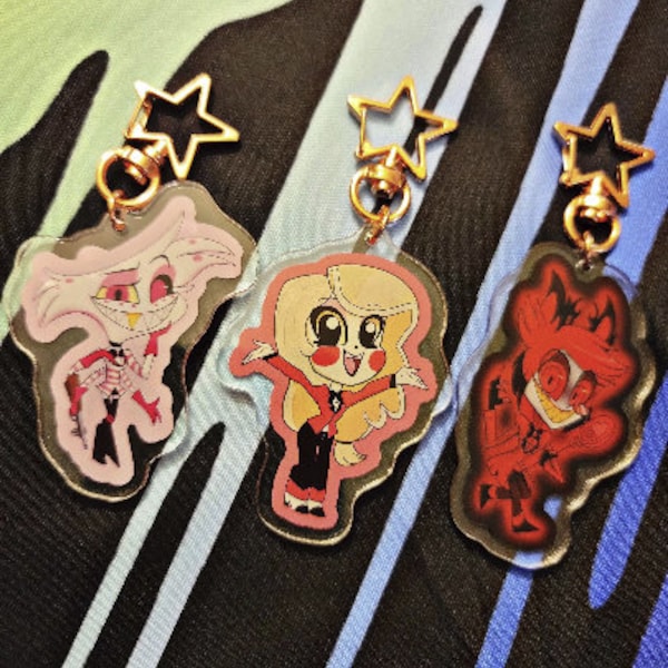 Hazbin Hotel Keychain Alastor and Angel Dust - Etsy