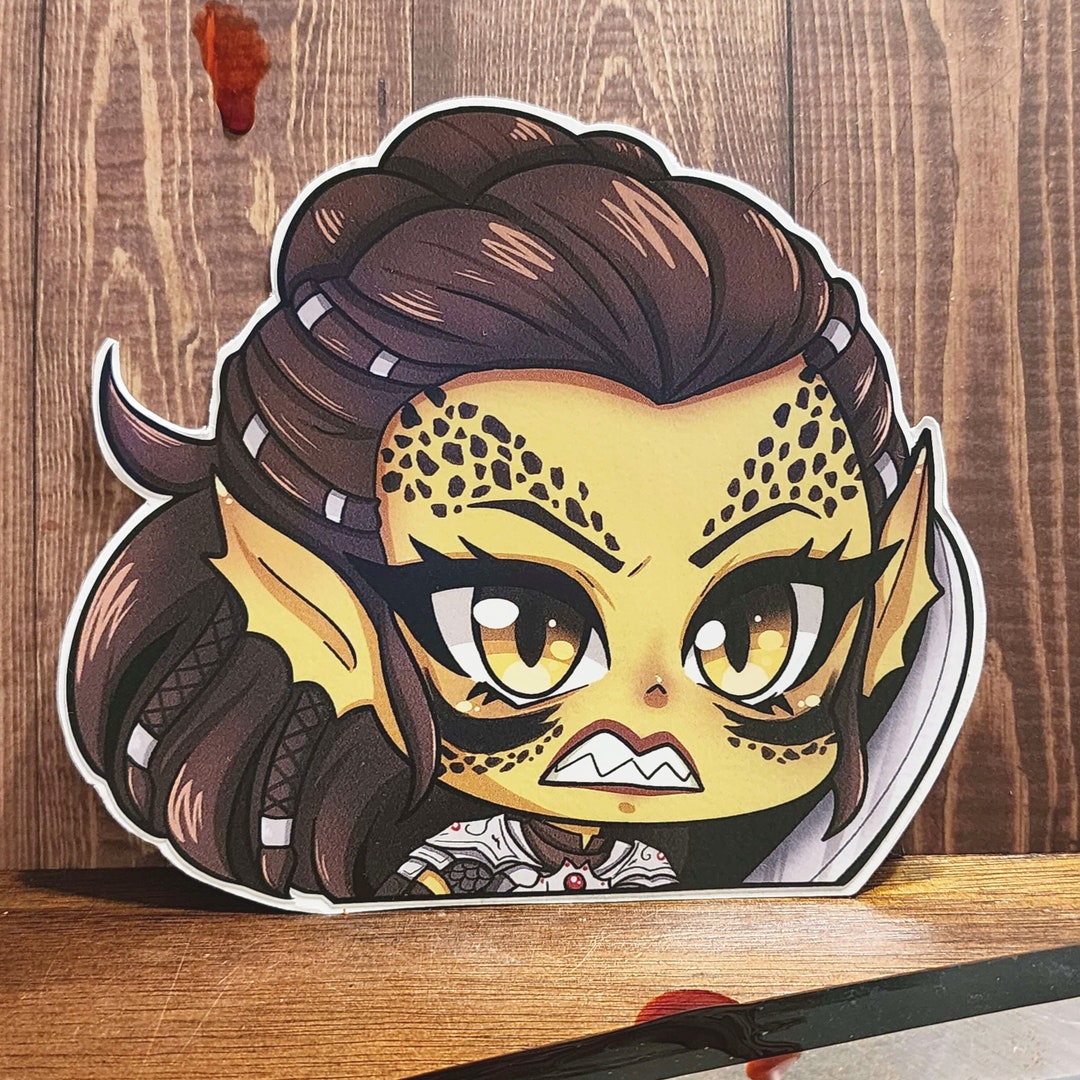 Lae'zel UV Sticker Weatherproof Peeker Cute Baldurs Gate 3 Video Game ...