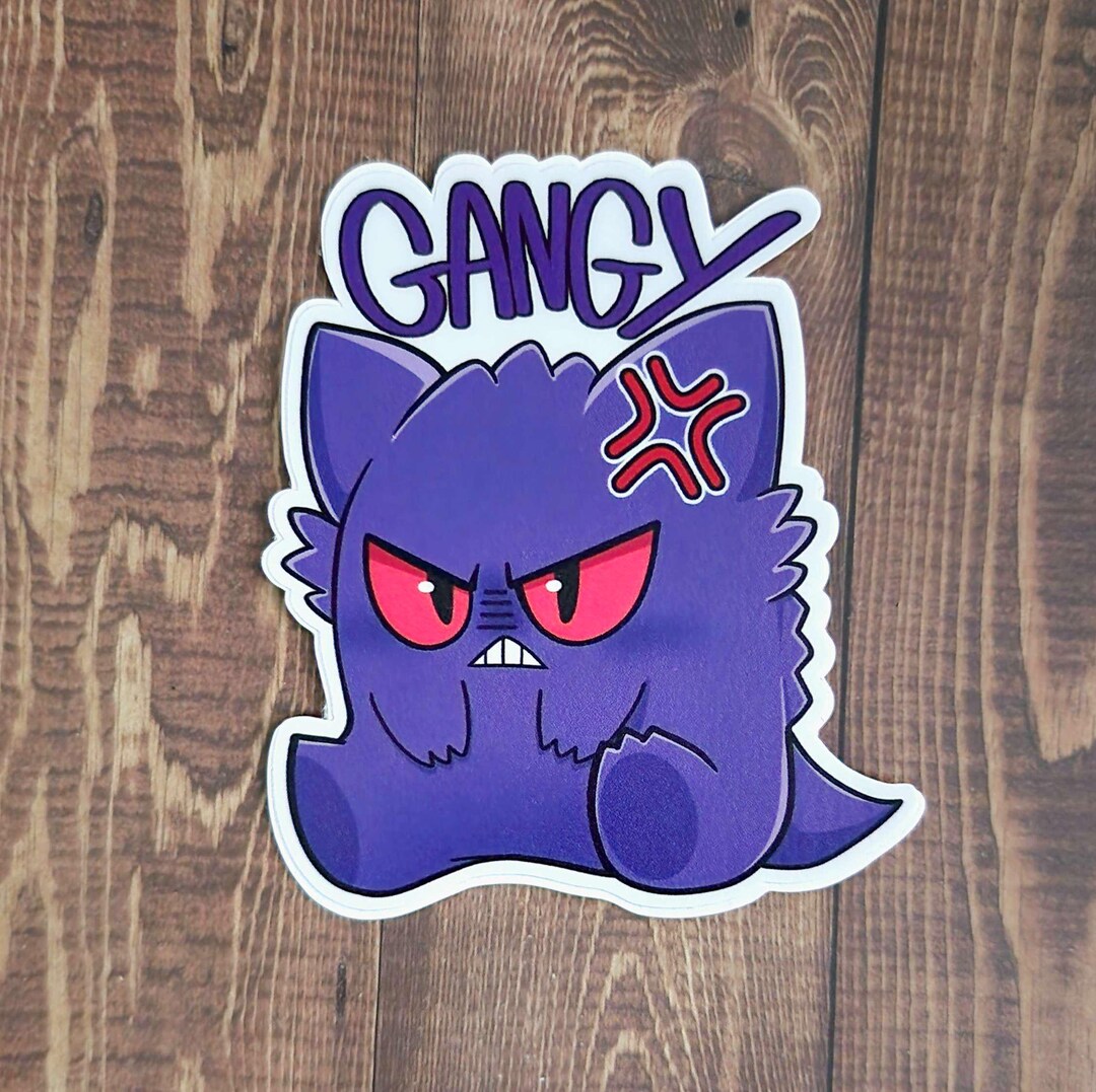 Gengar Angry "gangy" Weatherproof Sticker - Etsy