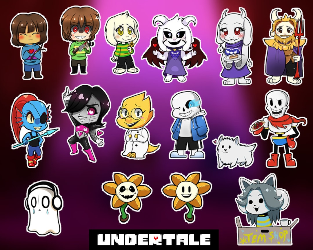 Undertale All Characters Sticker Set Deltarune Video Game Toby Fox - Etsy