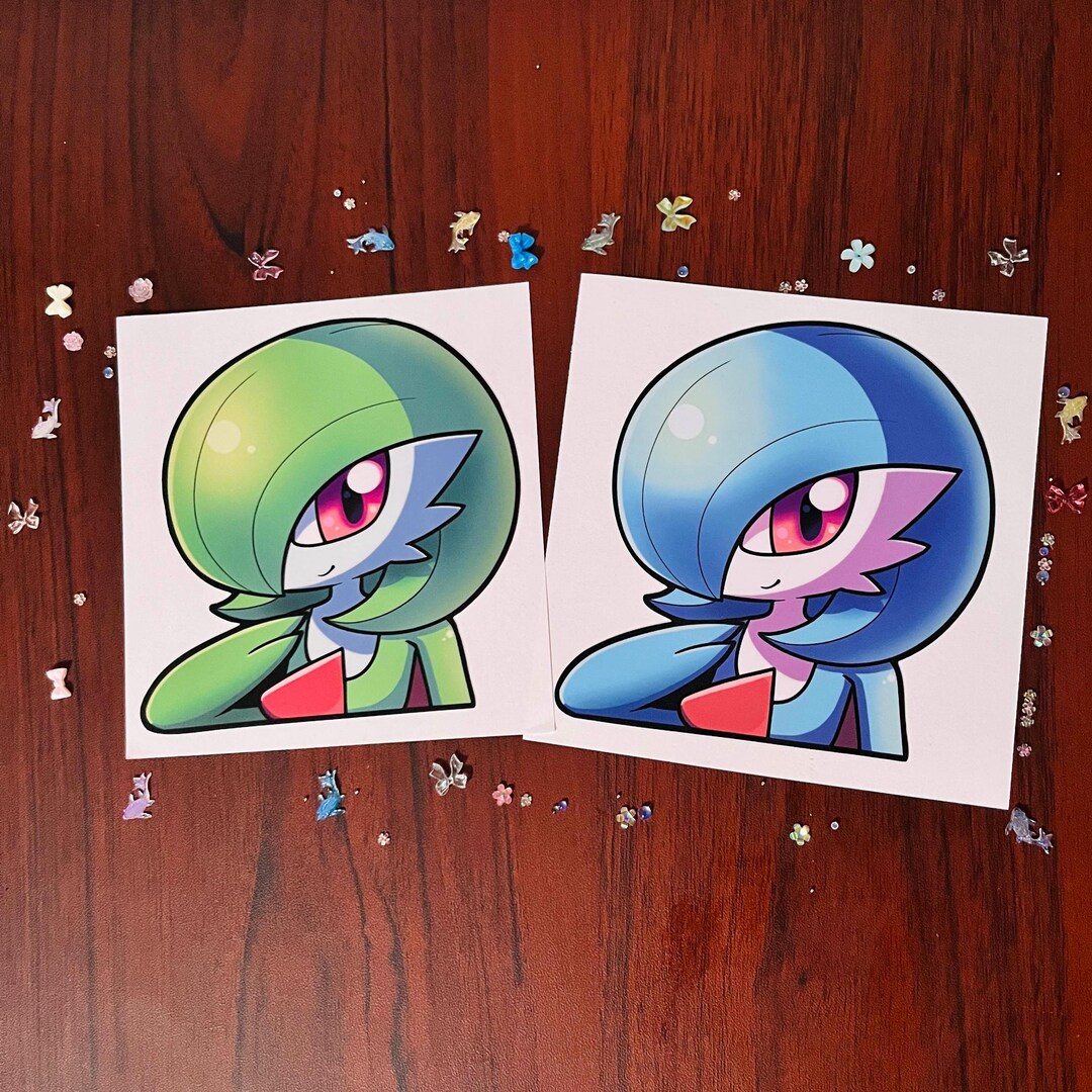 Gardevoir & Shiny Decal Peeker Sticker Cute 5 X 5 Inches Waterproof ...