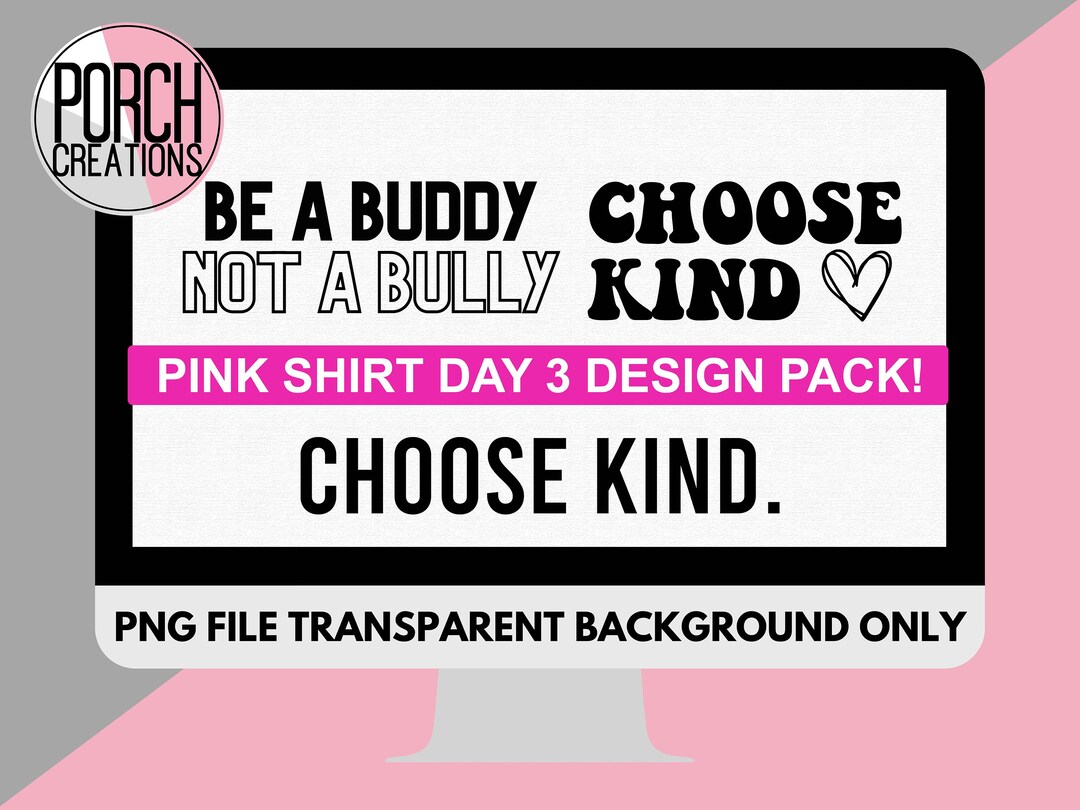 Pink Shirt Day Anti-bullying Day Cricut Cut Files Pack *3 Different ...