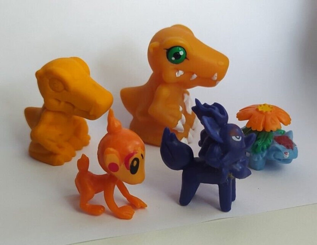 Pokemon, Bandai, Agumon, Digimon, Zurua, Eraser, Pencil Top, Mini ...