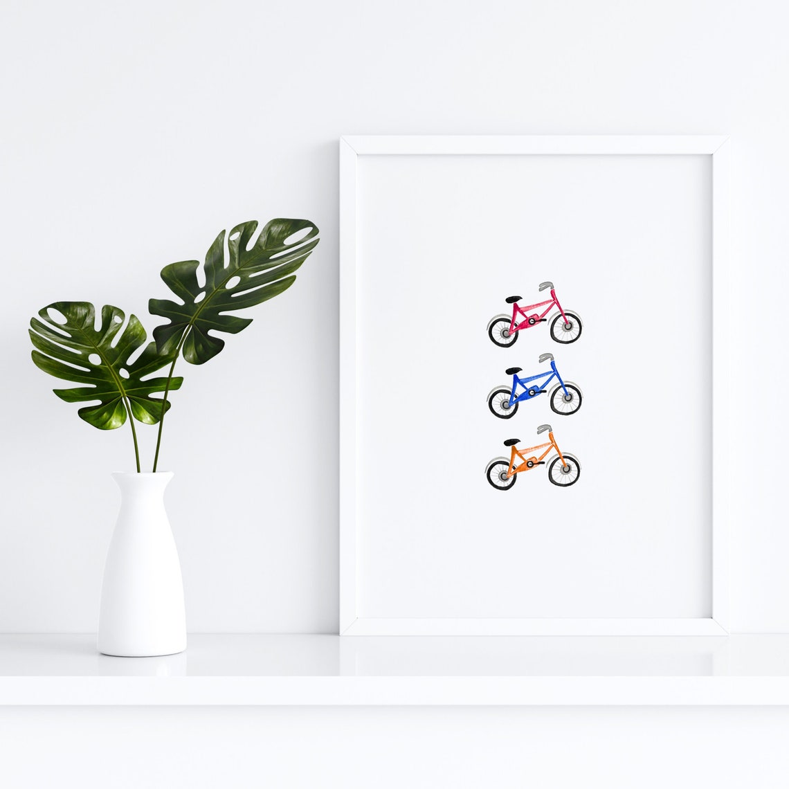 Watercolor Bikes Art Print | Classic Bike Print | Bicycle Wall Art ...