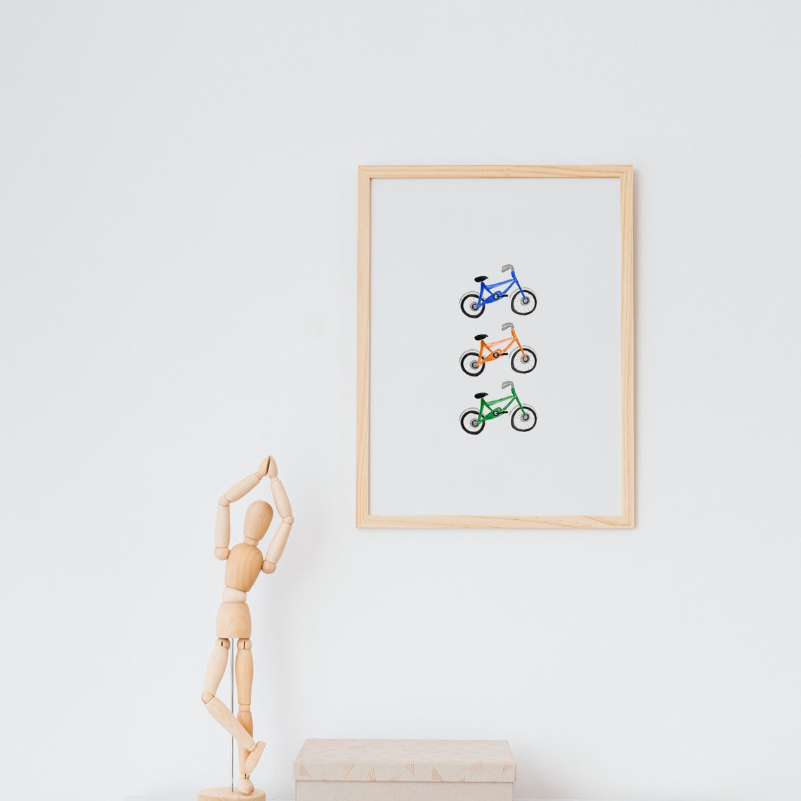Watercolor Bikes Art Print | Classic Bike Print | Bicycle Wall Art ...