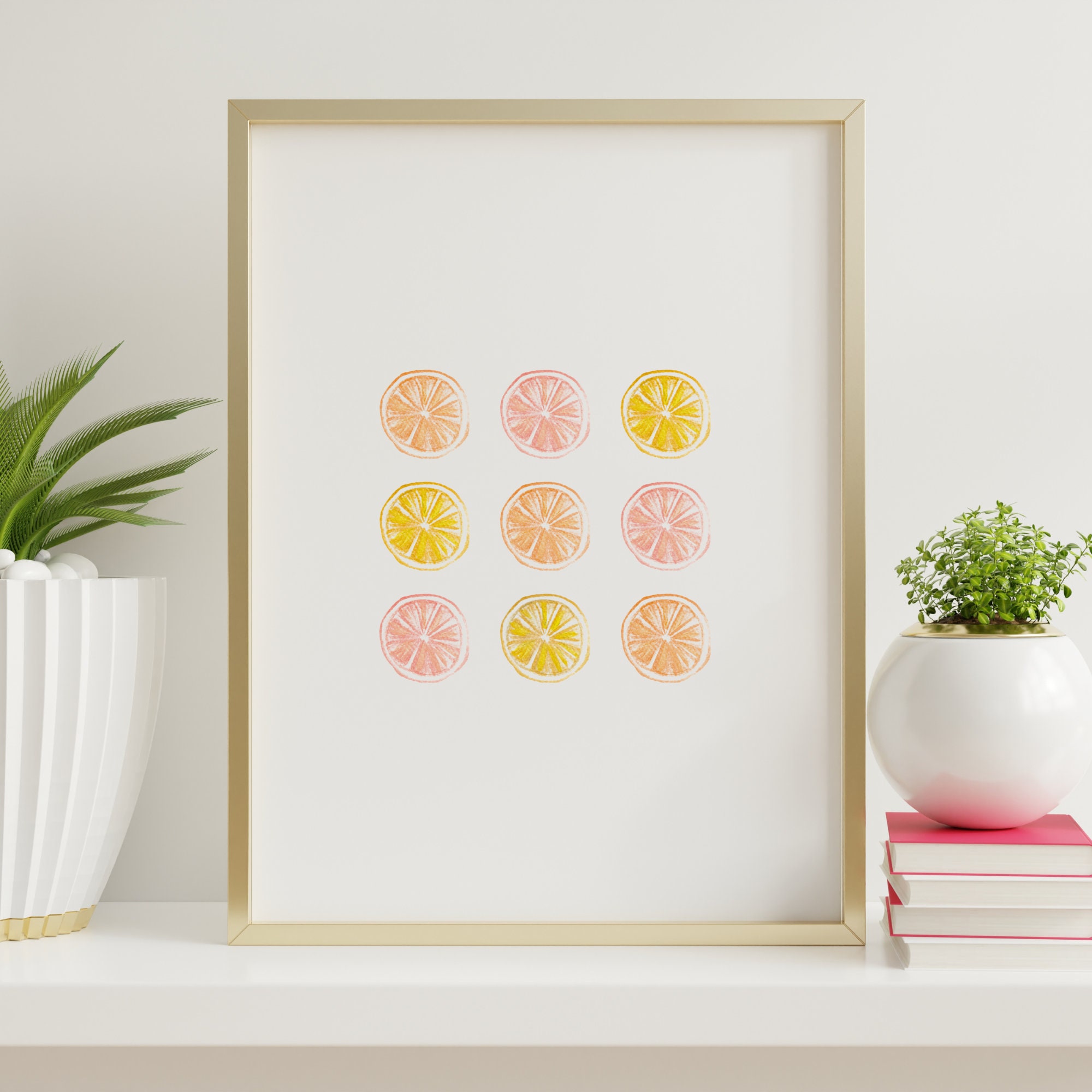 Watercolor Citrus Art Print | Trendy Art Print | Food Art Print ...