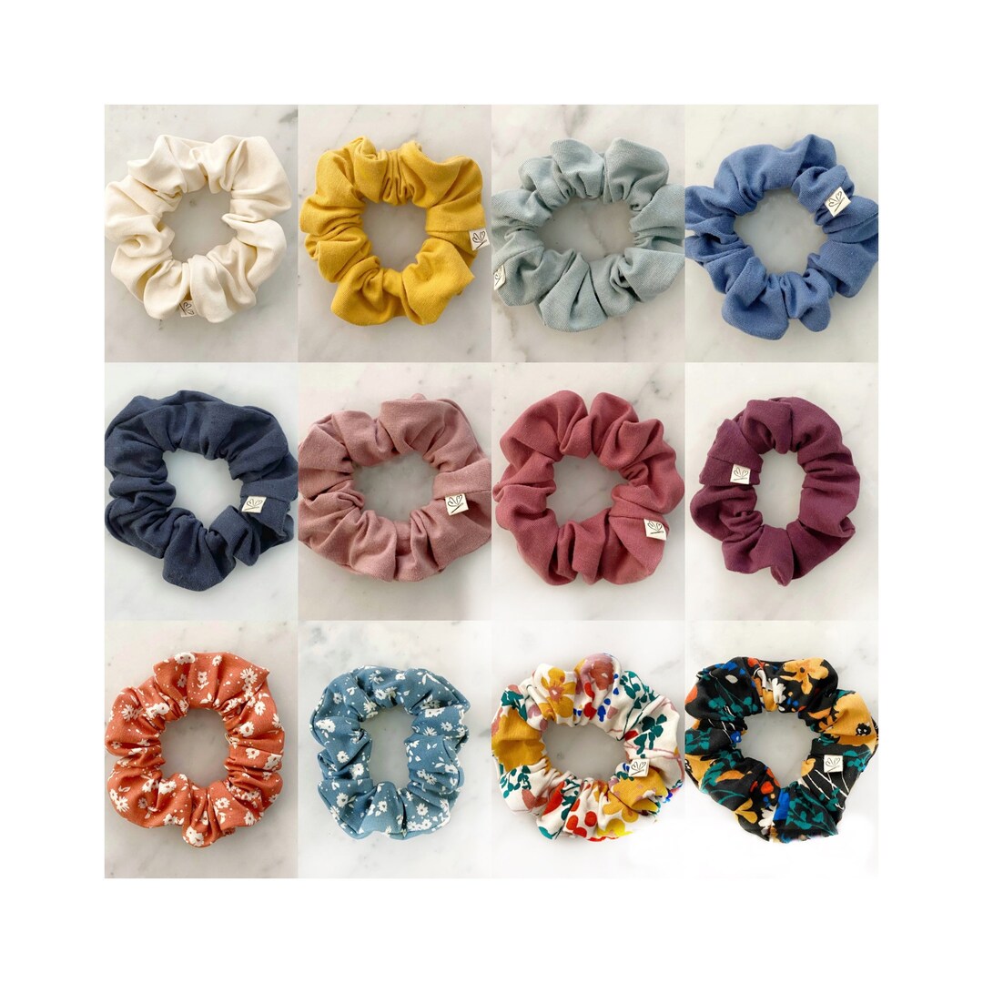Organic Cotton Toddler Scrunchie, Kids Solid Colour and Floral ...