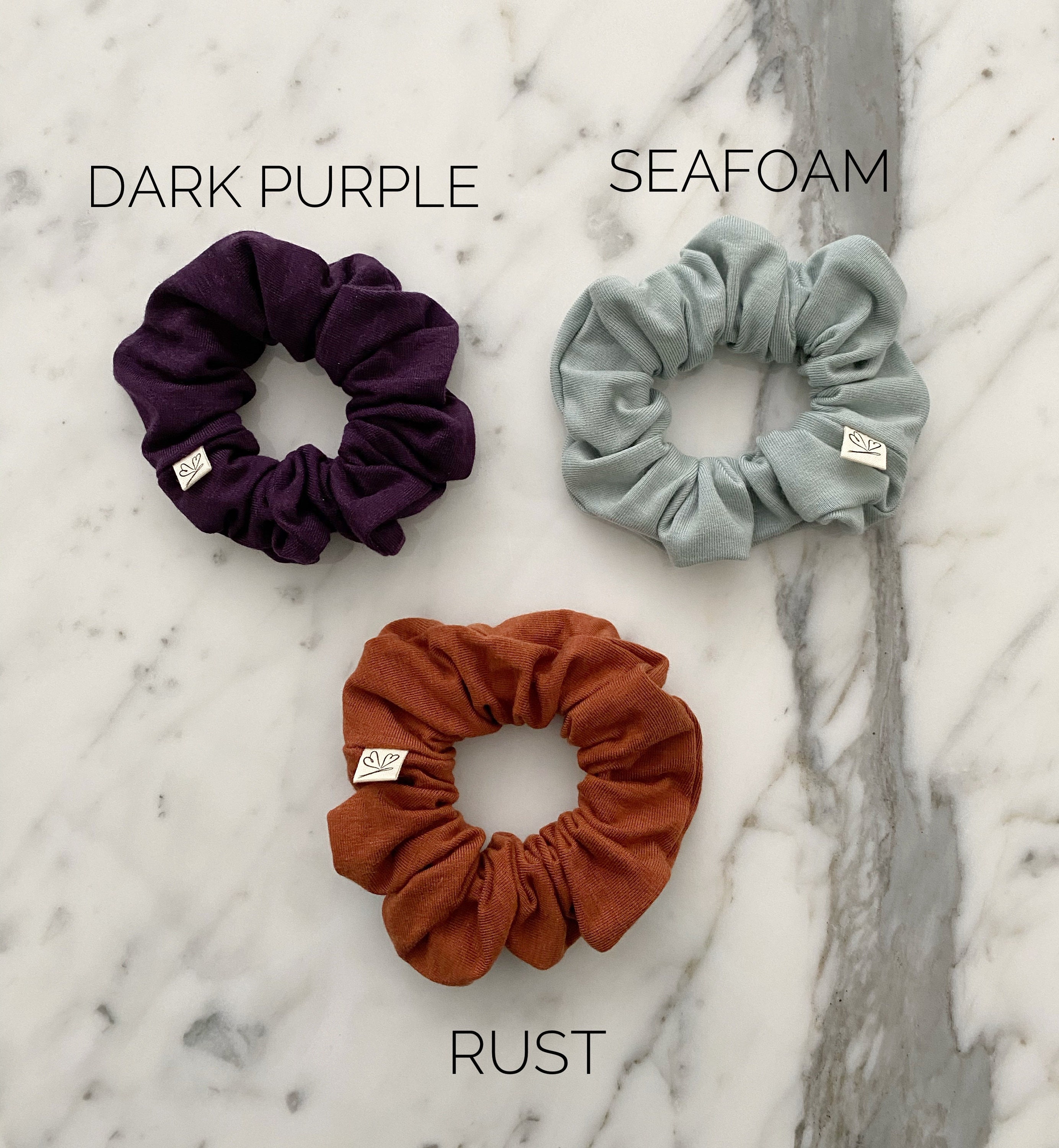 Organic Cotton scrunchies in solid colours, Hair tie bracelet for women ...