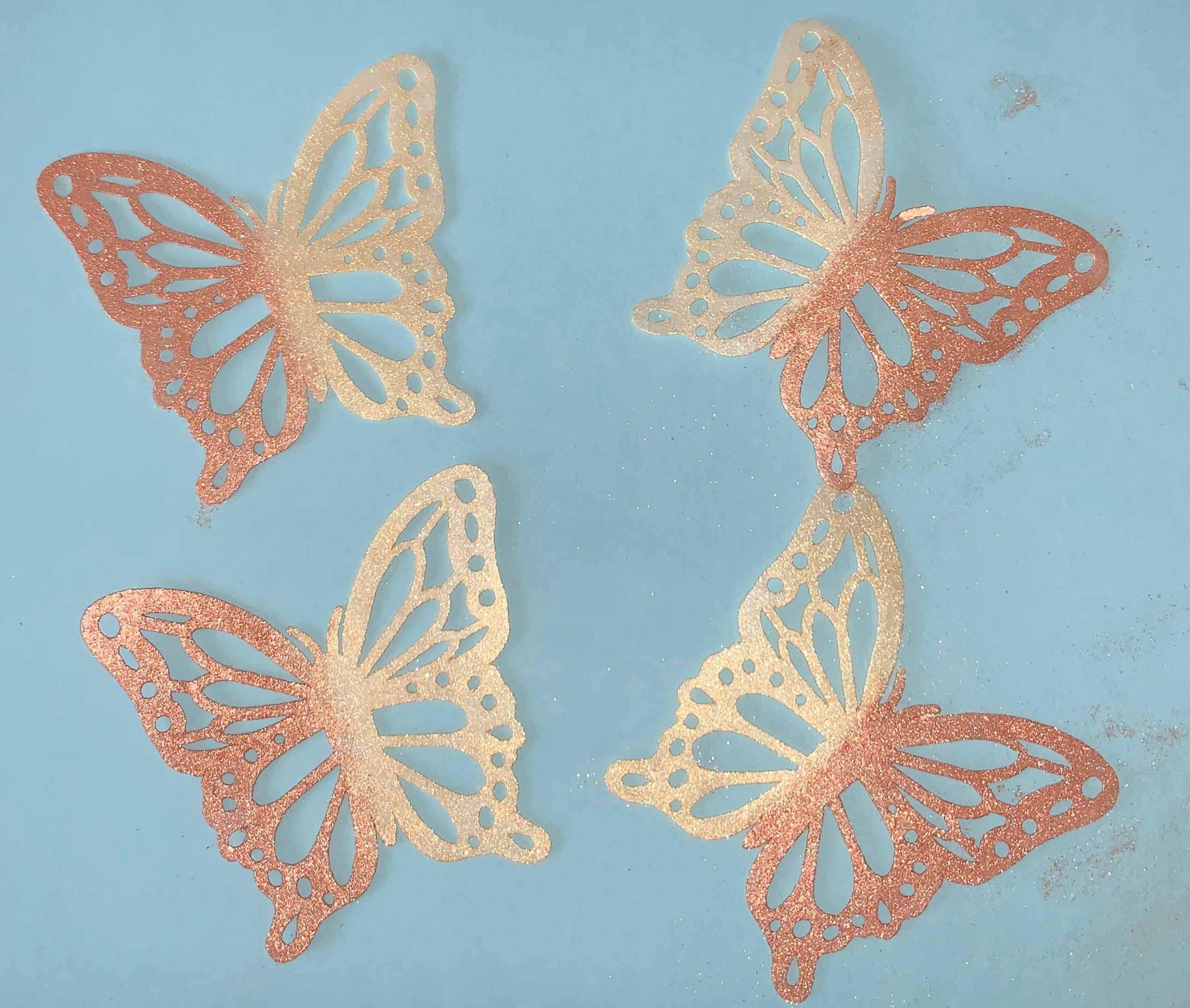 Precut Intricate Edible Wafer Shimmer Butterflies Pack Of 12 Etsy