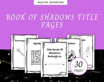 Book of Shadows Title Pages - Etsy
