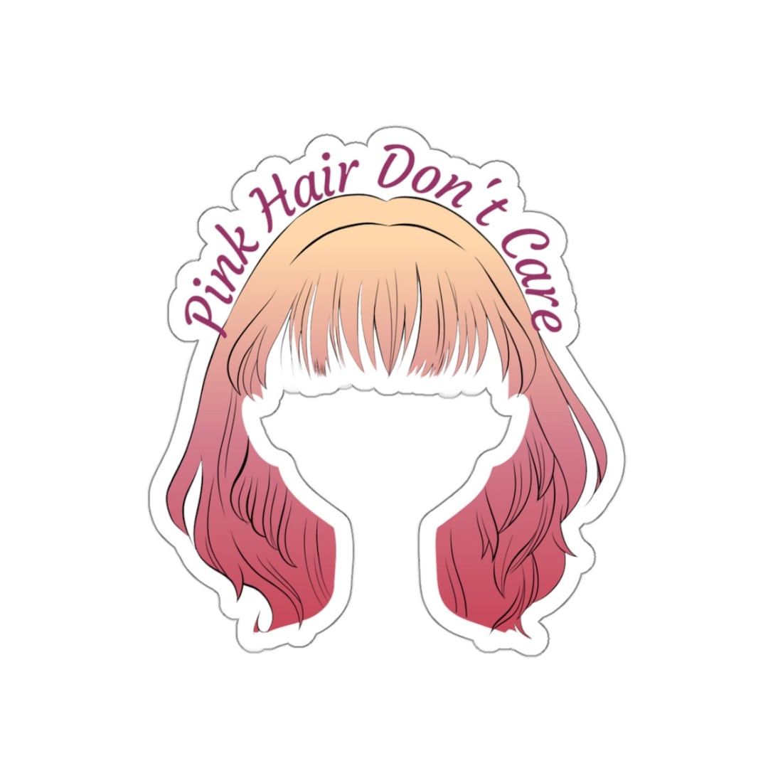 Pink Hair Sticker - Etsy