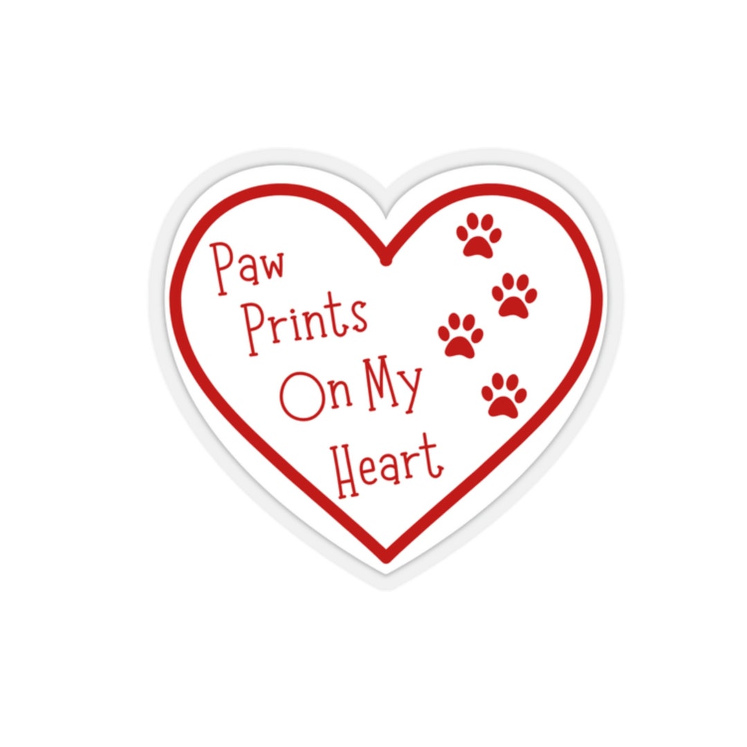 Paw Prints on My Heart Sticker - Etsy
