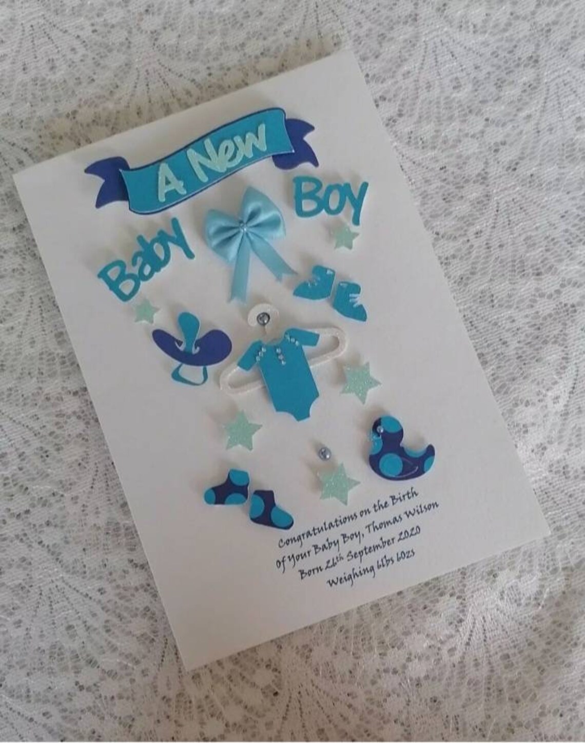 Personalised Handmade Baby Boy Card - Etsy
