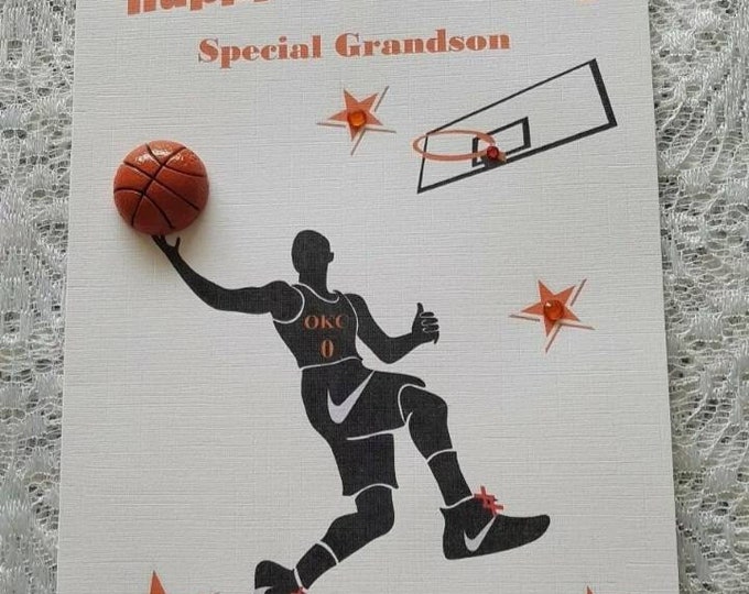 Basketball Card Paper Cut Card Handmade Greeting Card Sport Card Blank ...
