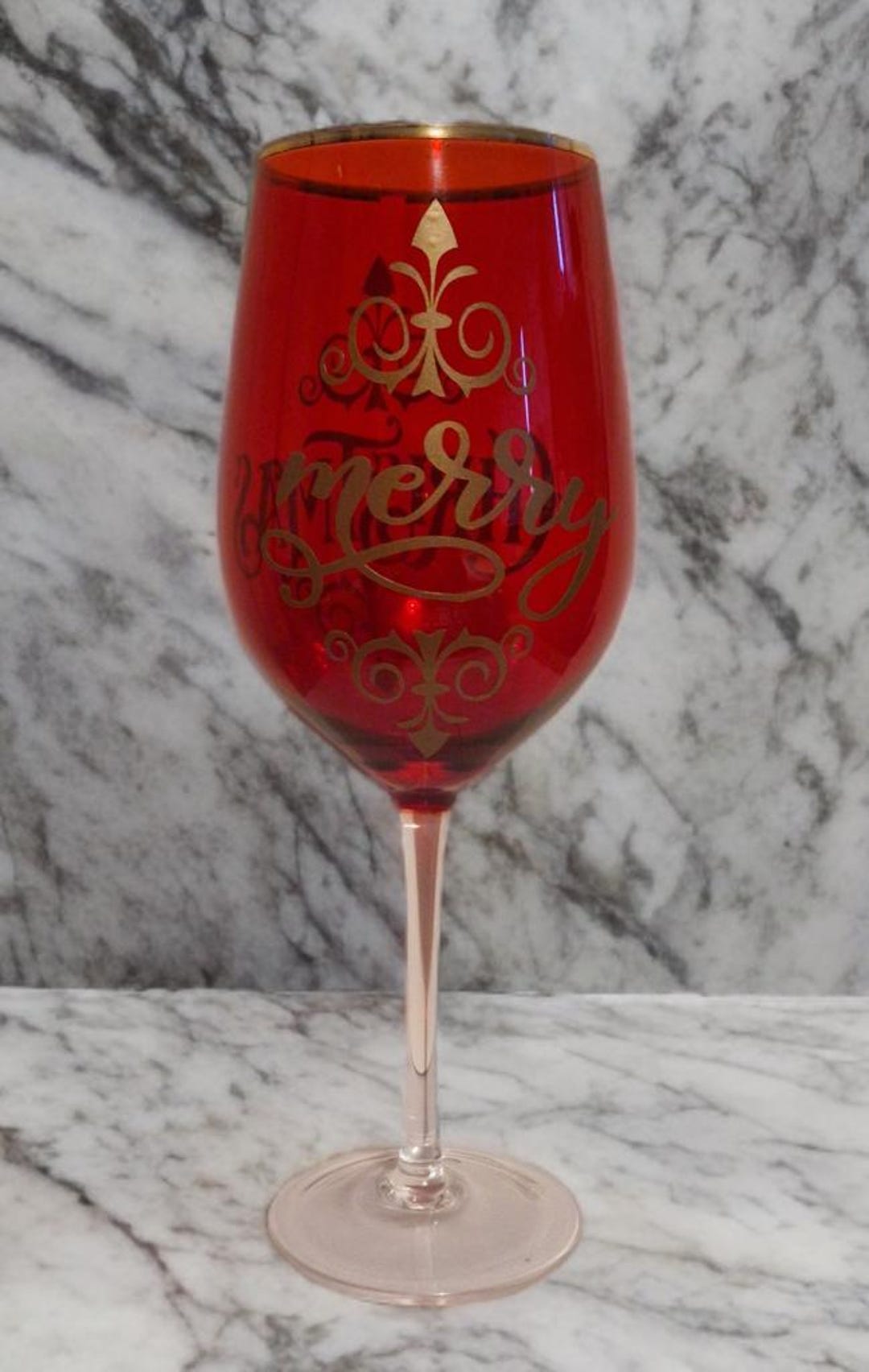 Beautiful Red Decorated Wine Glasses - Etsy