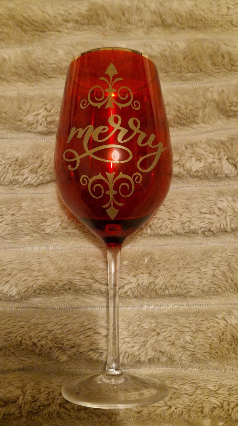 Beautiful Red Decorated Wine Glasses - Etsy