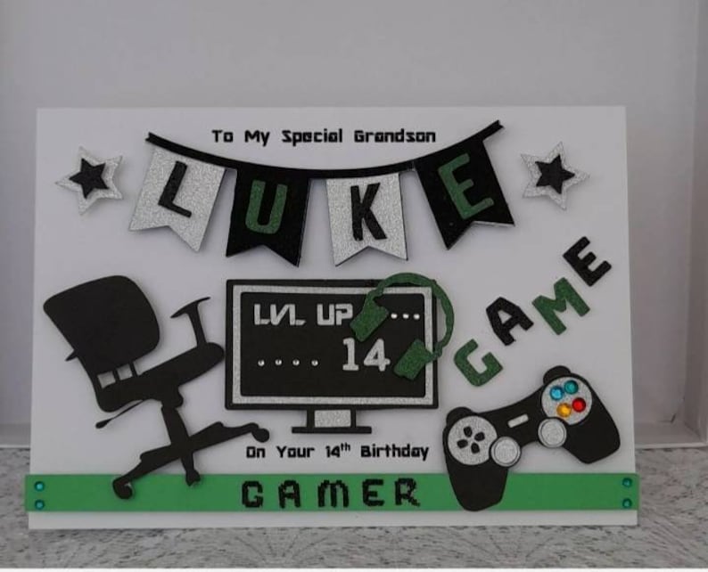 Handmade Personalised Gamer Card - Etsy