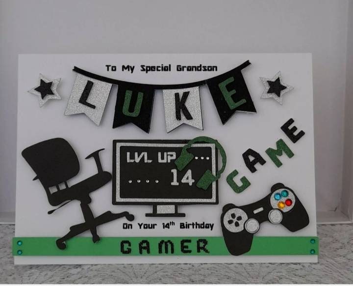 Handmade Personalised Gamer Card - Etsy