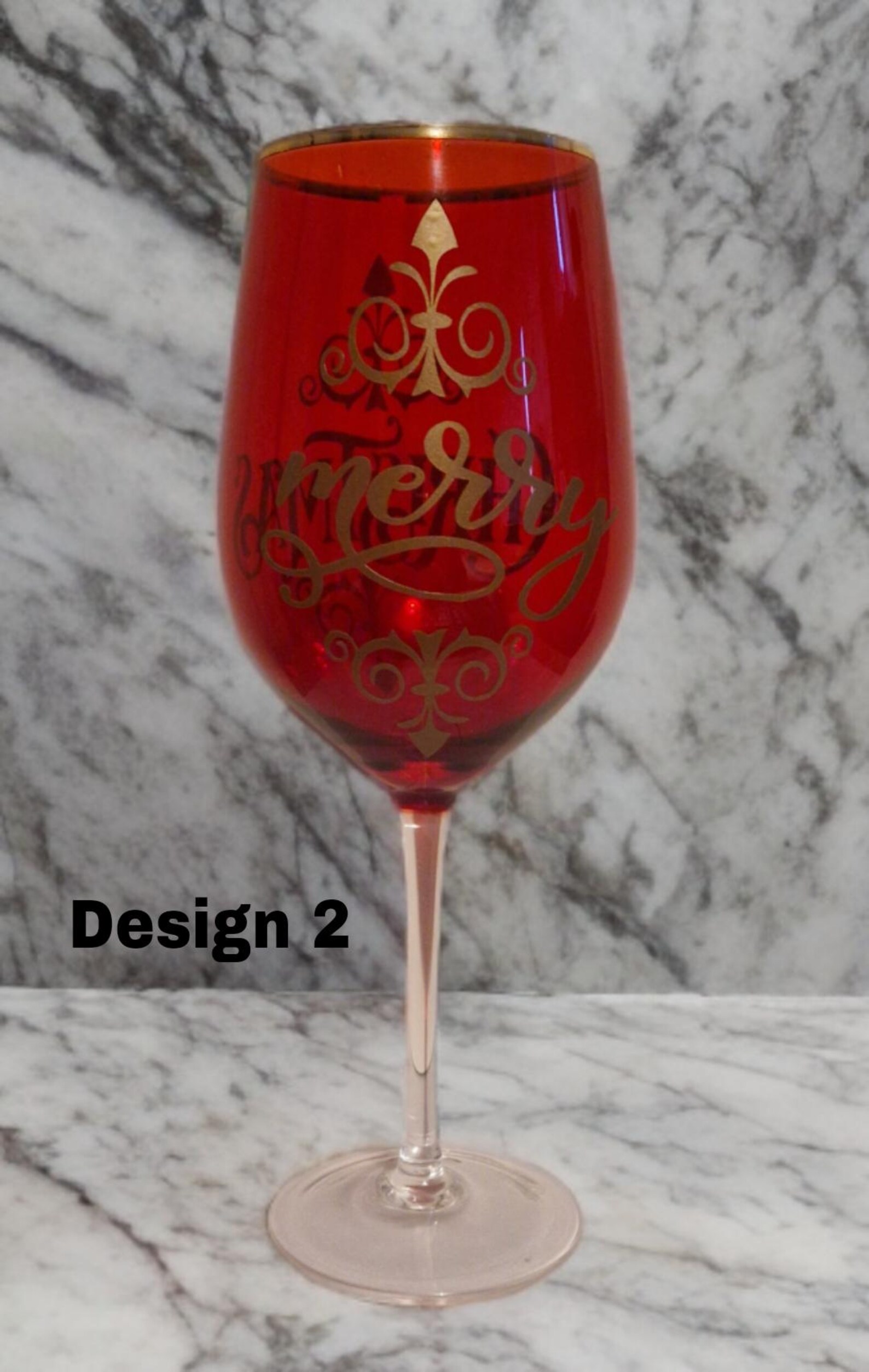 Beautiful Red Decorated Wine Glasses - Etsy