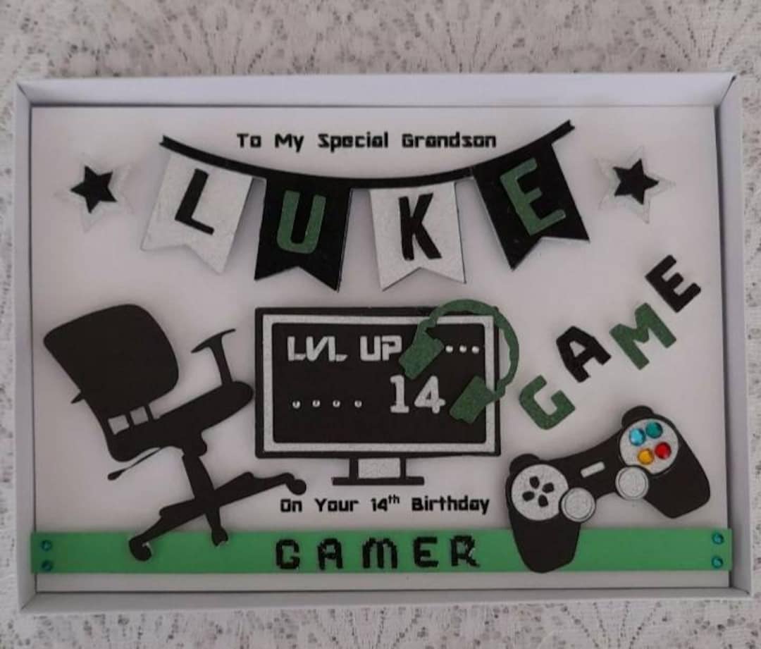 Handmade Personalised Gamer Card - Etsy