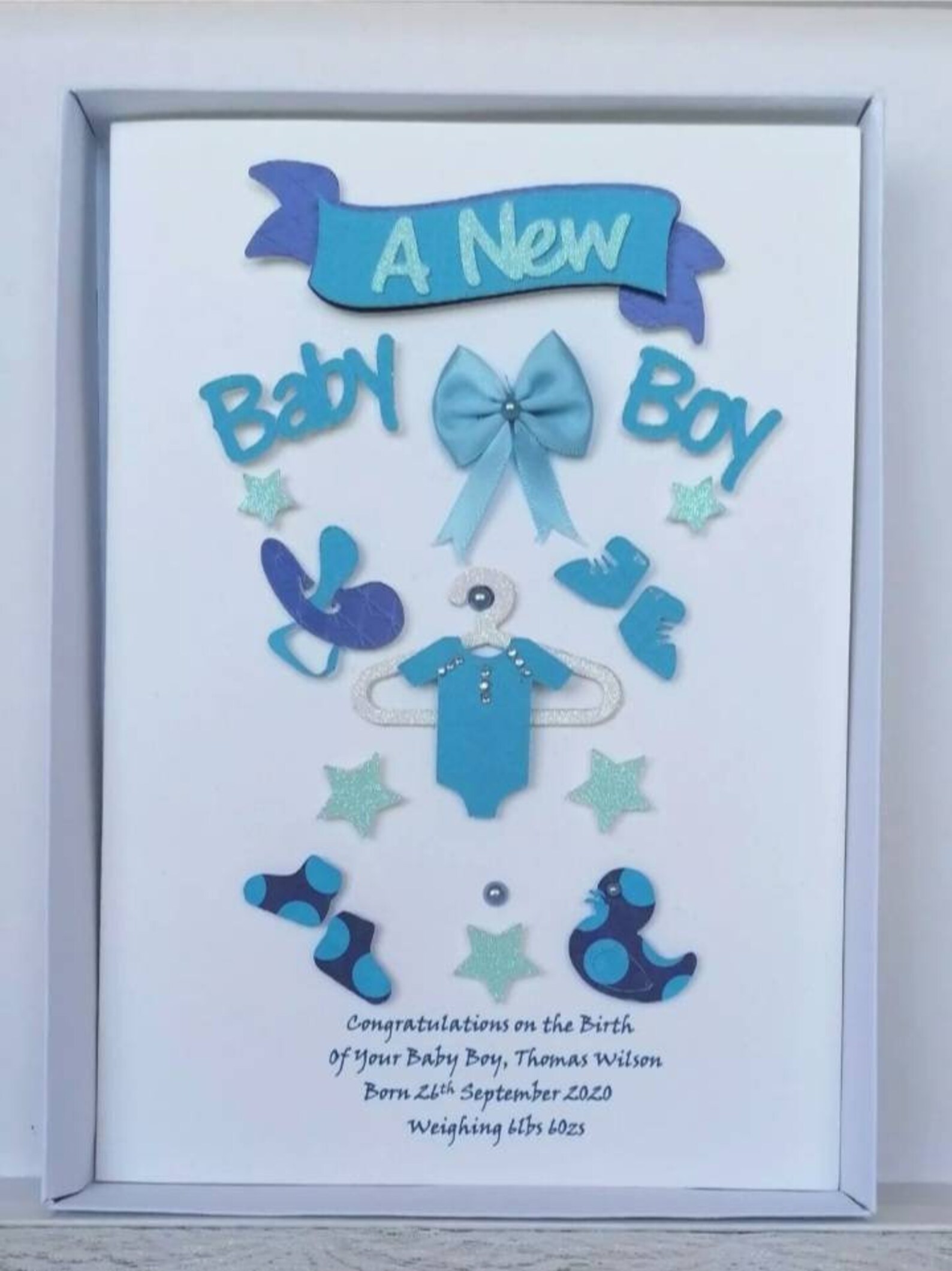 Personalised Handmade Baby Boy Card - Etsy