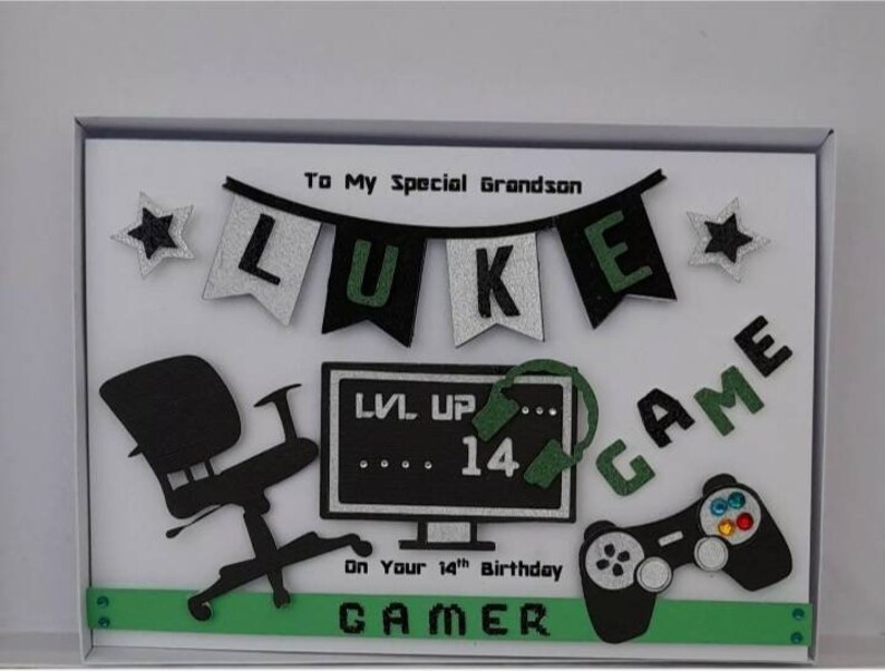 Handmade Personalised Gamer Card - Etsy
