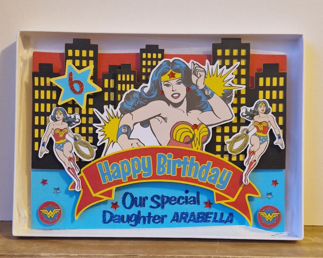 Handmade Personalised Wonder Woman Card - Etsy
