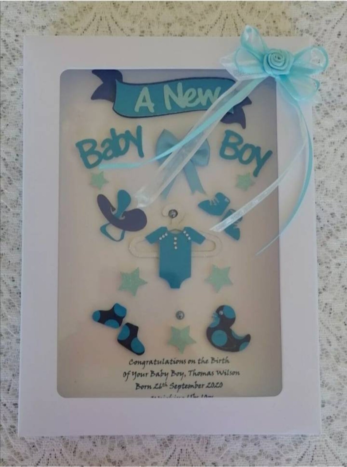 Personalised Handmade Baby Boy Card - Etsy
