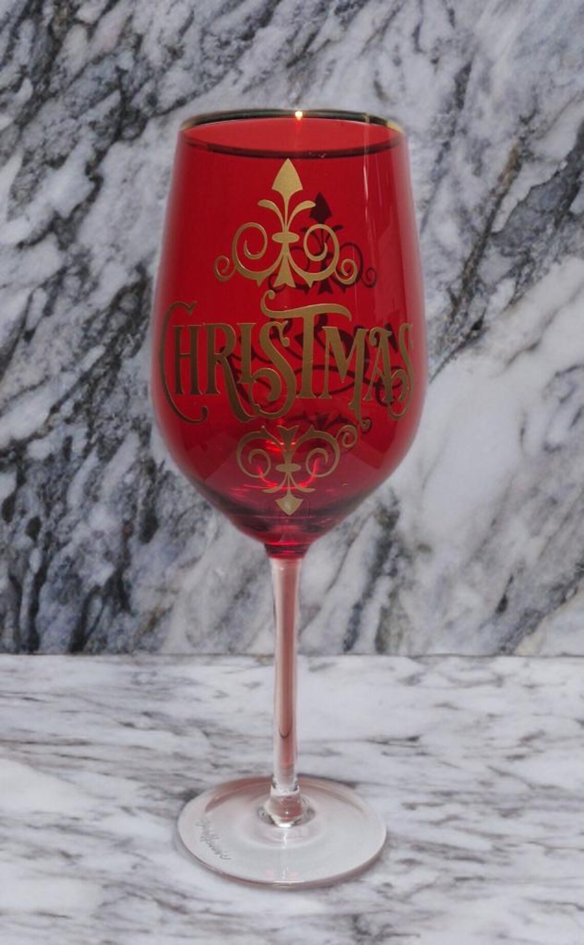 Beautiful Red Decorated Wine Glasses - Etsy