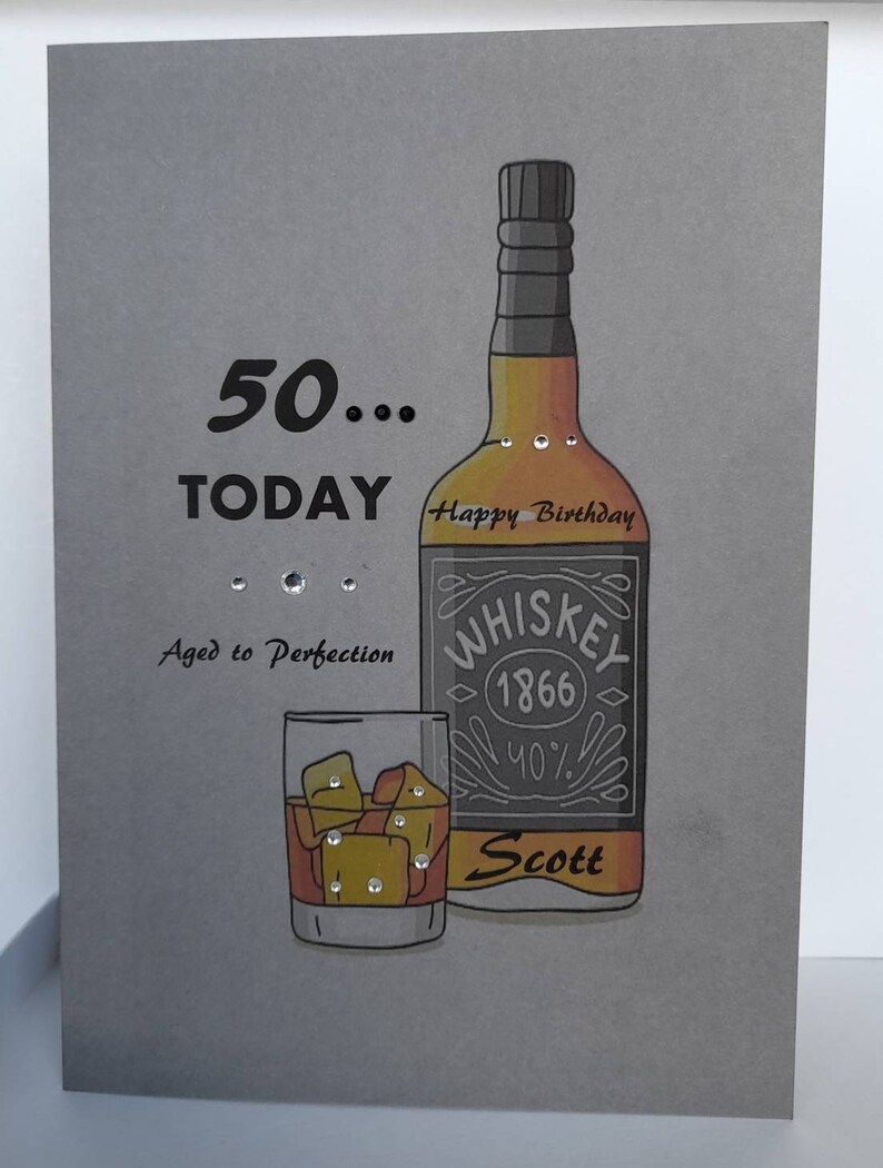 Handmade Personalised Whisky Bottle Birthday Card/any Age - Etsy