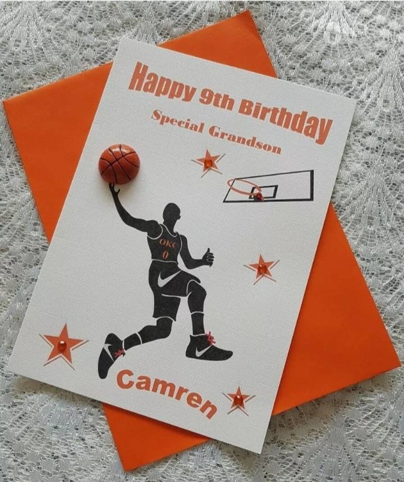 Personalised Handmade Basketball Player Card - Etsy